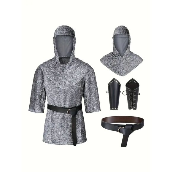 Other | Medieval Knight Chainmail Armor Outfit Cowl Short Sleeved Tunic ...